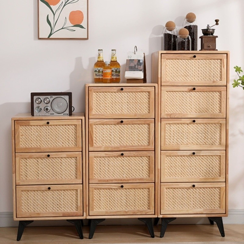 Chest Of Drawer Cabin Natural Color Solid Wood Five Bucket Cabinet ...