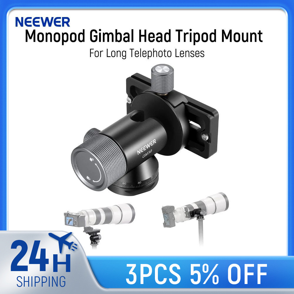 【Authentic delivery】 NEEWER Gimbal Head for Monopod Tripod Long ...