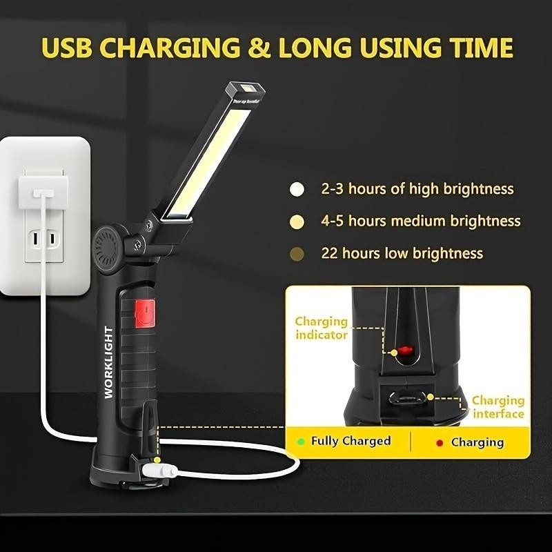 360° Rotate Flashlight Rechargeable LED Work Lights Grill Light with ...