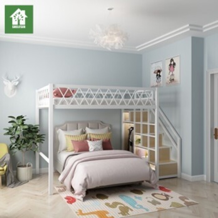 Loft Bed Space-saving Bed Frame Person Duplex Split-level Hammock ...