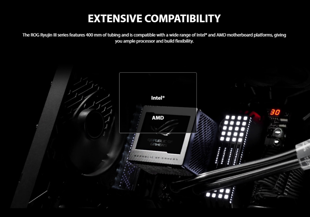 ASUS ROG Ryujin III 240 ARGB AIO liquid CPU cooler with 400mm radiator ...