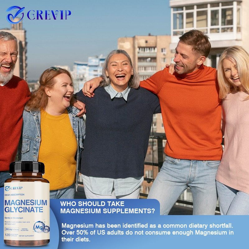 CREVIP Magnesium Glycinate Supplement 200 mg - Supports muscle ...