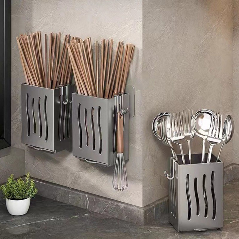 Wall-mounted Tableware Storage Rack - Punch-Free, Multifunctional ...