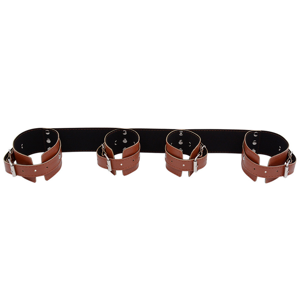 BDSM Bondage Restraints Leather Harness Tie Hands and Feet Handcuffs ...