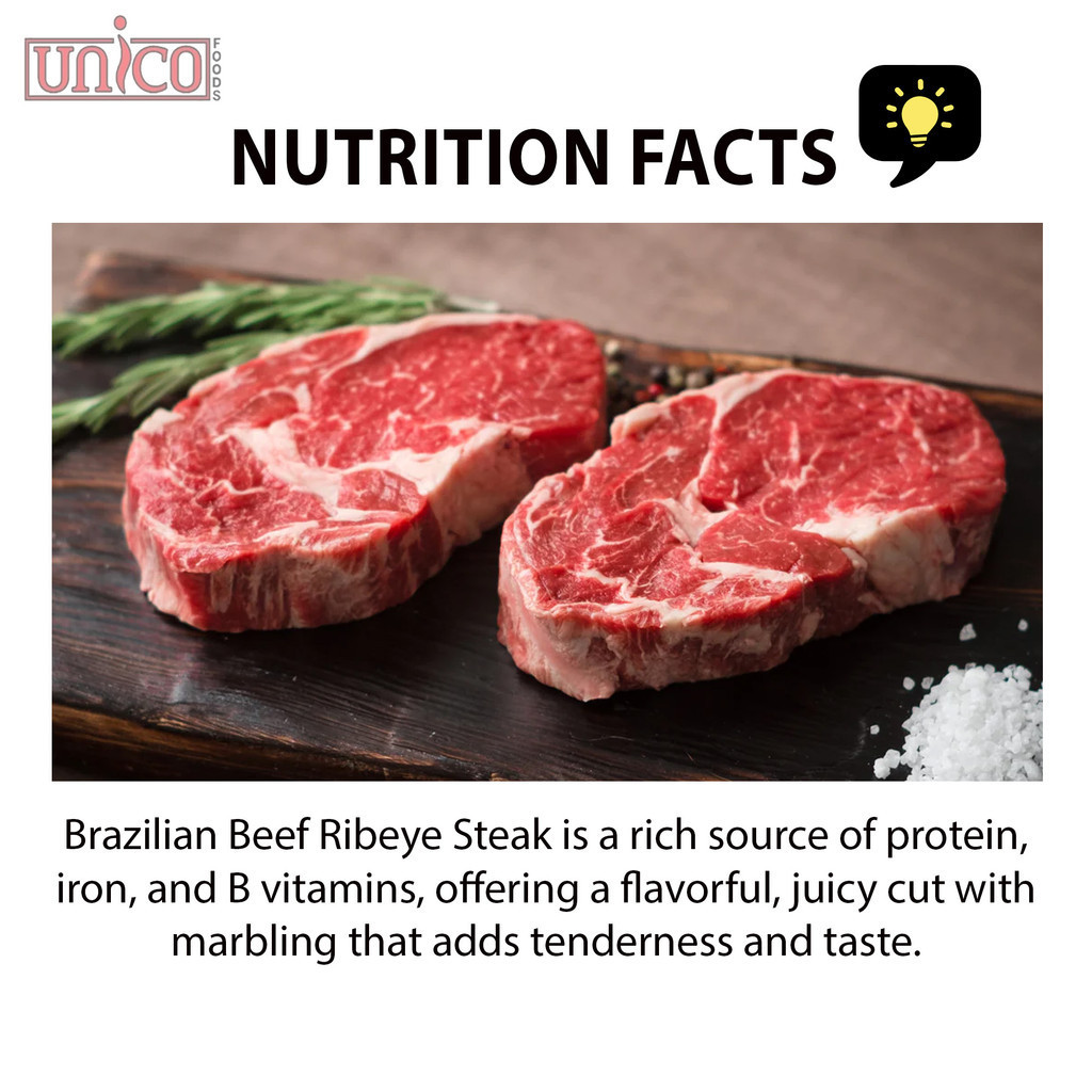 [UNICOFOODS] Brazilian Beef Ribeye Steak 2pcs (400gm+-) | Shopee Singapore