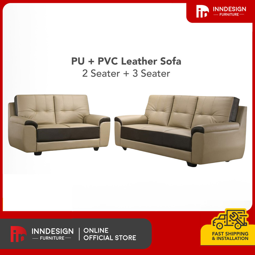 [LOCAL SELLER] BEEJU 1+2+3 Seater PVC Sofa Set (FREE DELIVERY ...