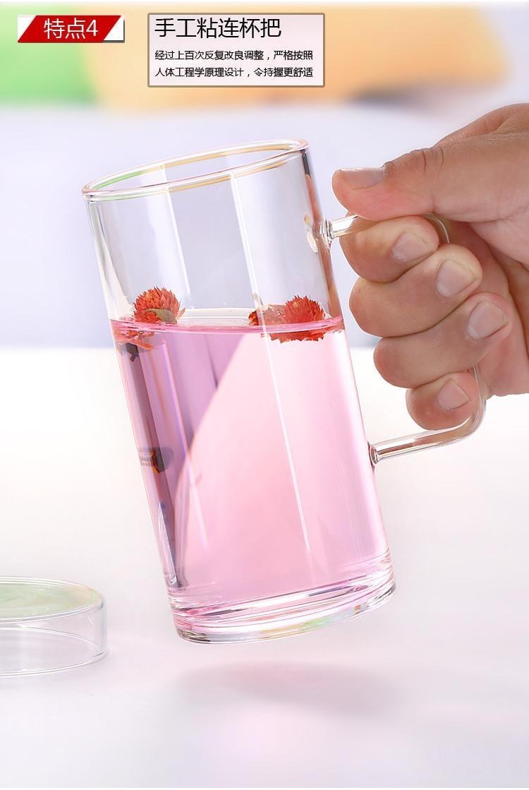 Large Capacity Heat-Resistant Glass Office Big Water Cup Tea Cup with ...