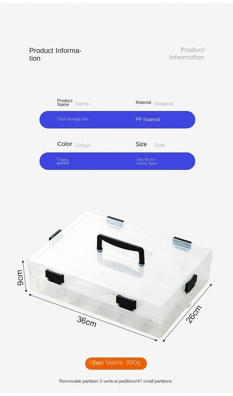 Multifunctional Portable Hardware Tool Box Electrical Auto Repair Parts ...