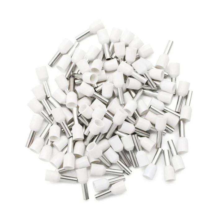 100pcs/Pack E0508 E7508 E1008 E1508 E2508 Insulated Ferrules Terminal Block Cord End Wire ...