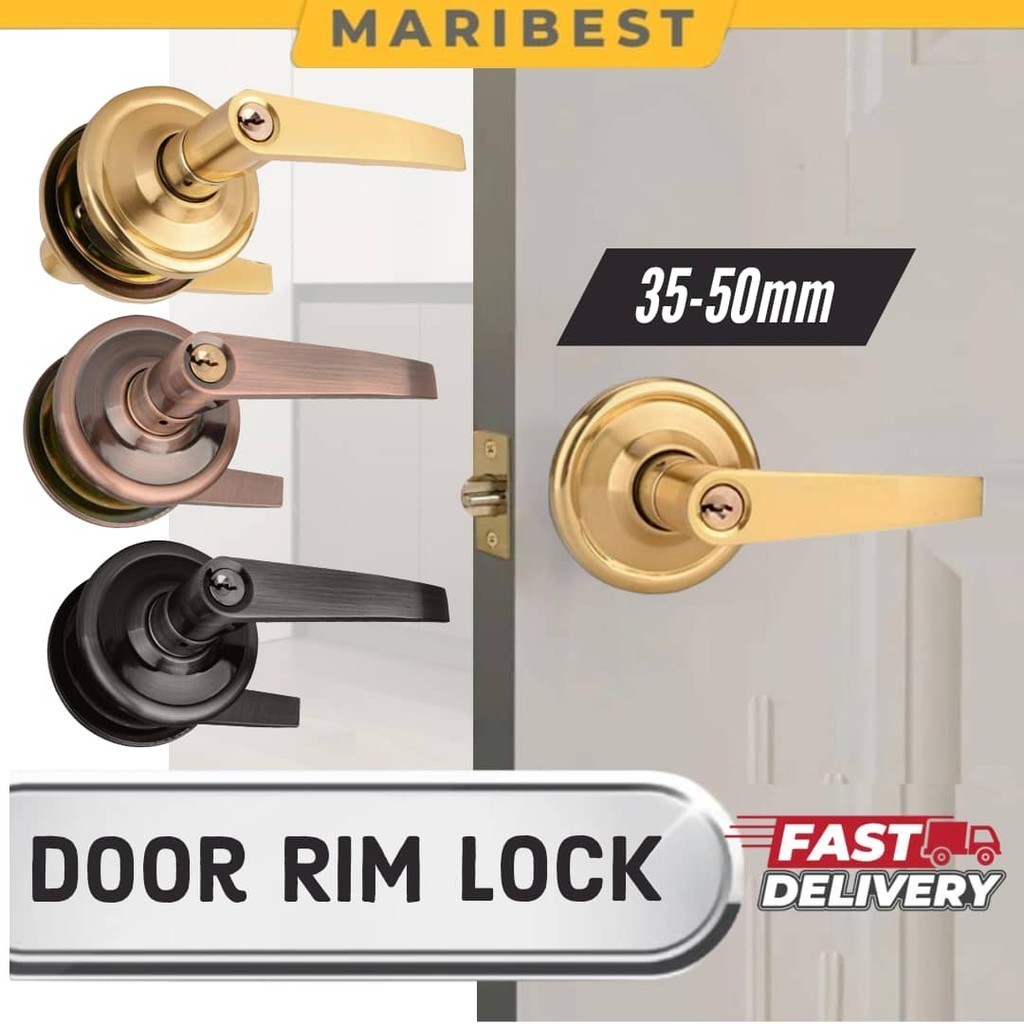 Tubular Cylindrical Lever Door Handles Lock Set 35-50mm Thickness ...