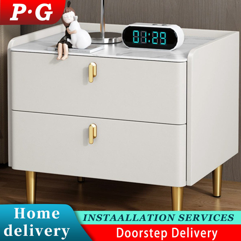 P·G Bedside Table Light Solid Wood Table Simple Modern Bedside Cabinet ...