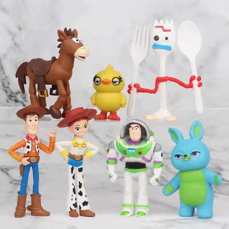 17 7pcs S/Set Story 4 Action Manikin Toy Woody Jessie Buzz Lightyear ...