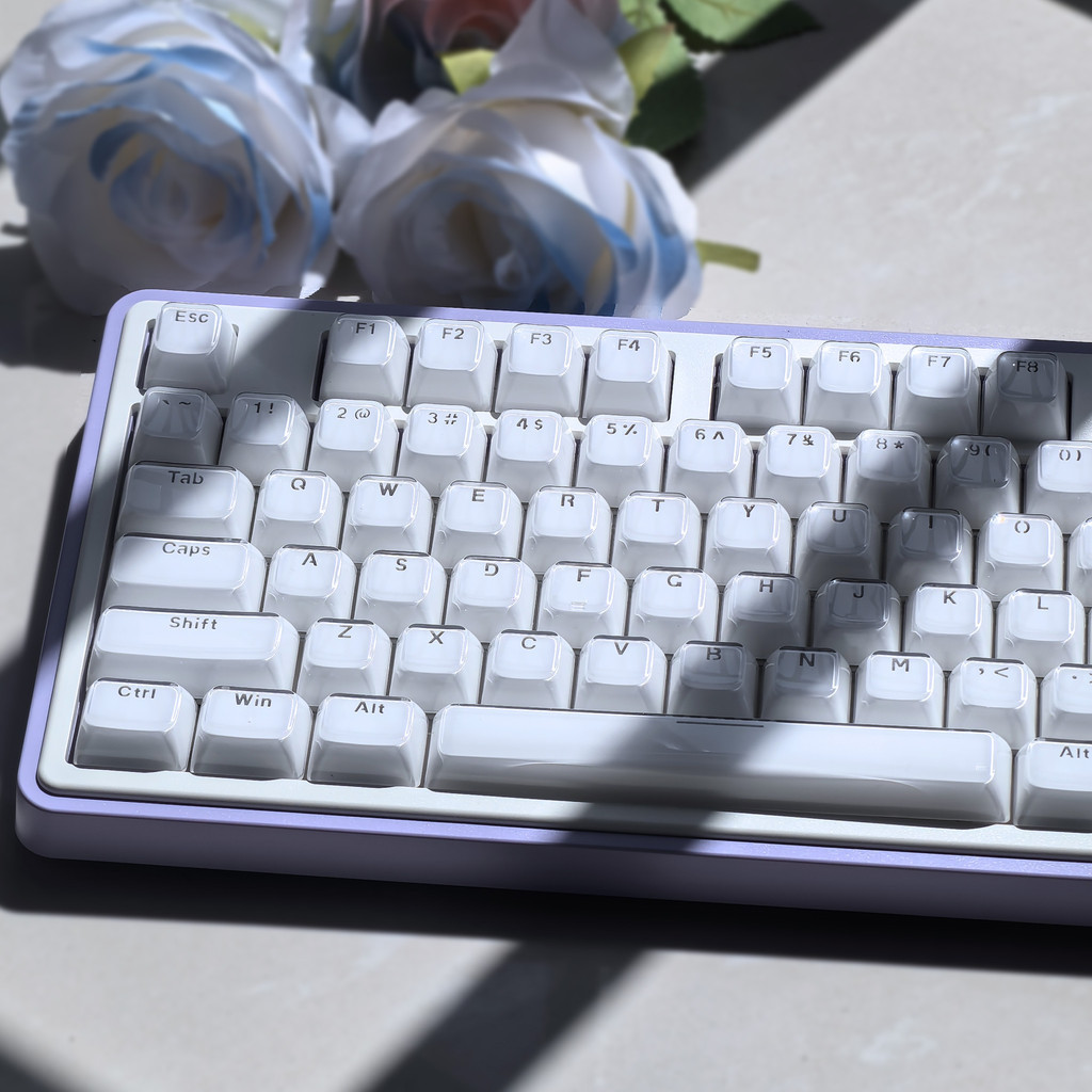 White Jelly Crystal Keycaps Translucent PC Double Shot Similar OEM ...