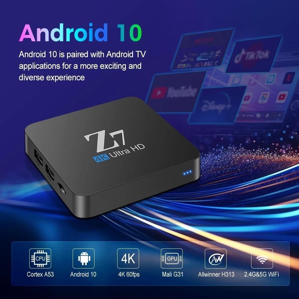 Z7 ATV Android 10 Smart TV Box Allwinner H313 2GB 8GB Dual Wifi Android TV 4K HD Set Top Box ...