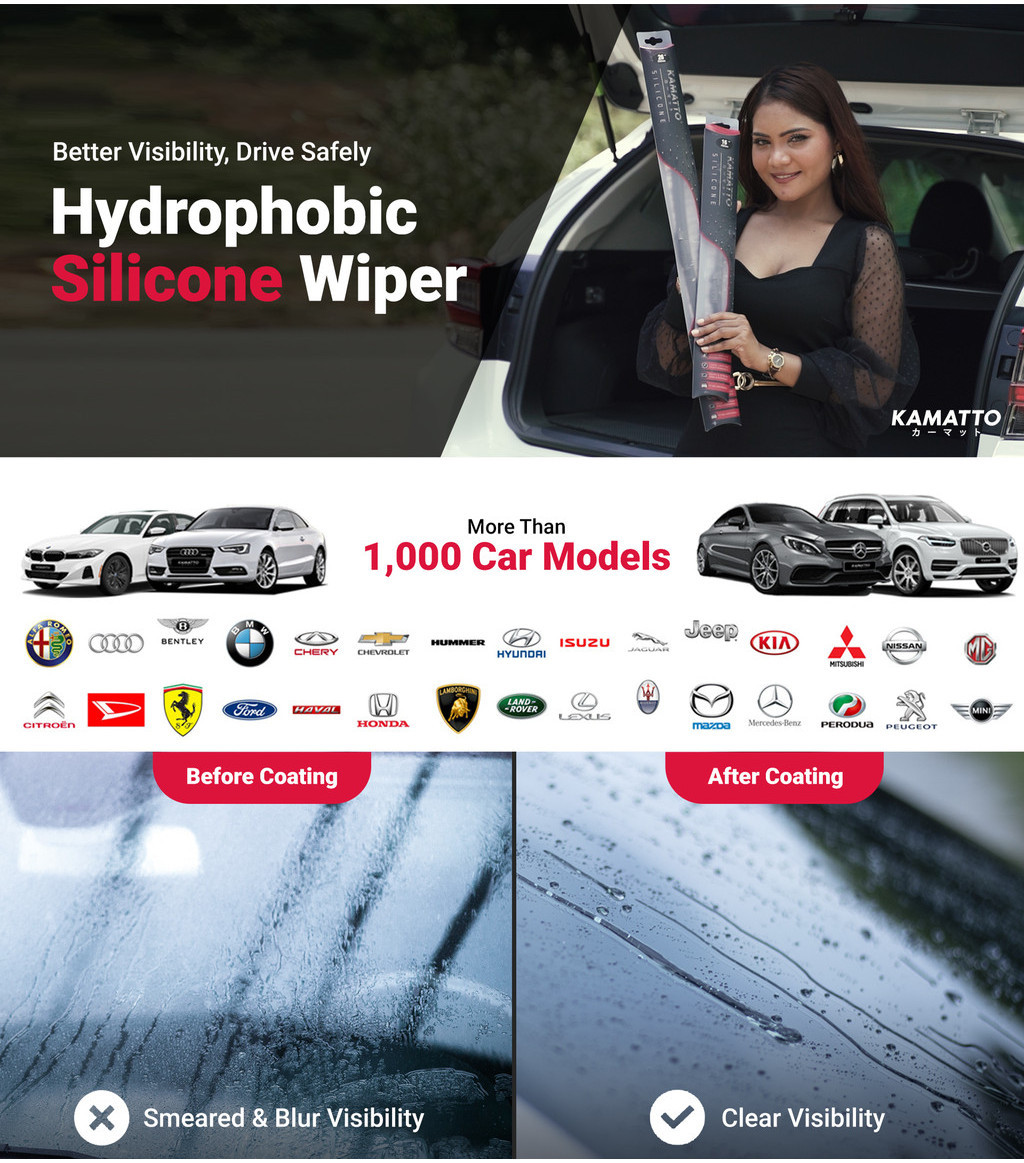 Kamatto Wiper Chery Omoda E5 EV (2024-Present) Hydrophobic Silicone ...