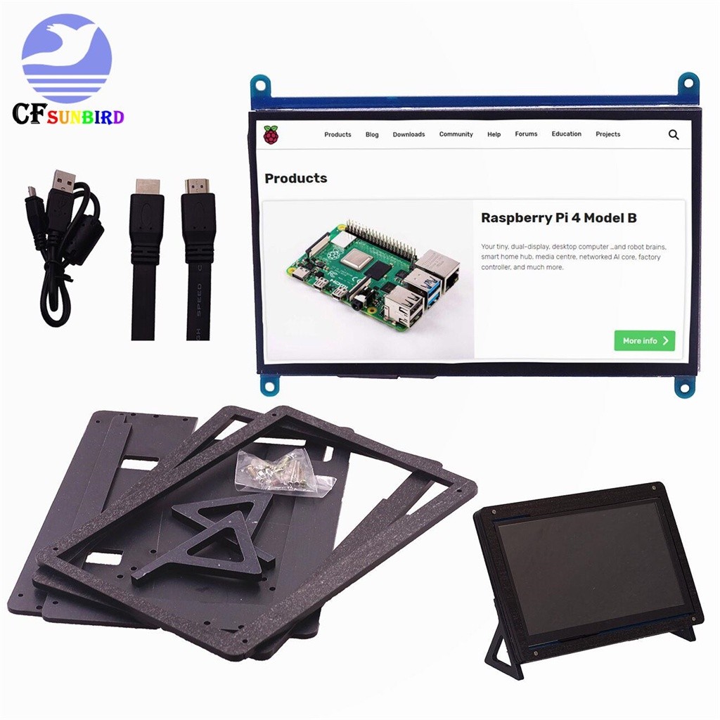 in stock 7 Inch IPS Touch Screen for Raspberry Pi 4, 1024X600 ...