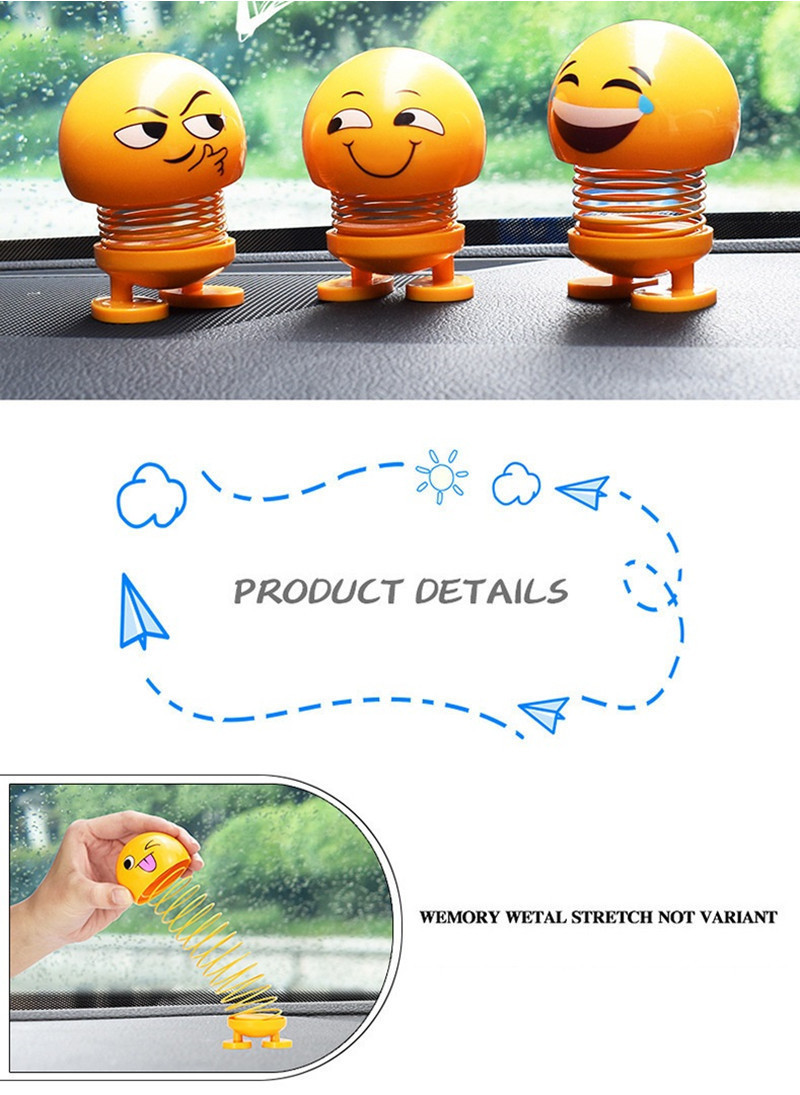 Car Emoticon Doll Funny Shaking Head Doll Smiling Lovely Car ...