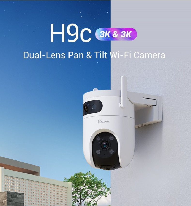 Ezviz H9C Dual Lens (5MP + 5MP) 3K Waterproof Pan/Tilt Two Way Talk ...