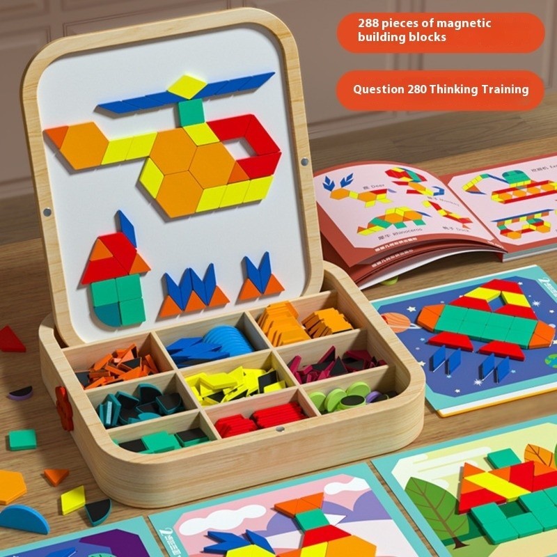 Magnetic Tiles S Magnetic Children Tangram Geometric Puzzle Early ...