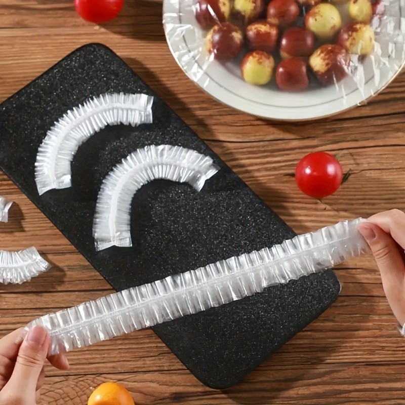 100pcs/400pcs Reusable Elastic Food Covers, Plastic Seal Elastic ...
