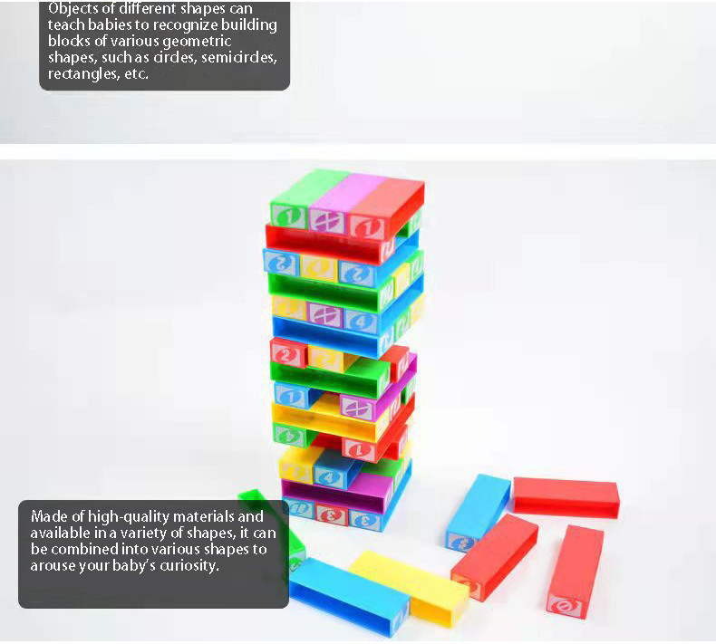 Parent-child Interaction Stacking High Building Blocks Pull Out the ...