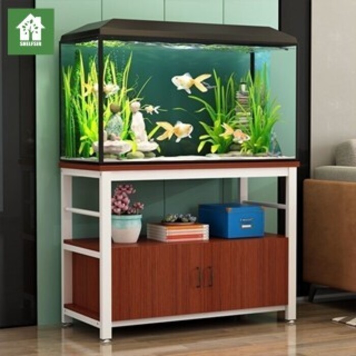 Simplicity Steel Wood Fish Tank Cabinet Stand With Cabinet Aquarium ...
