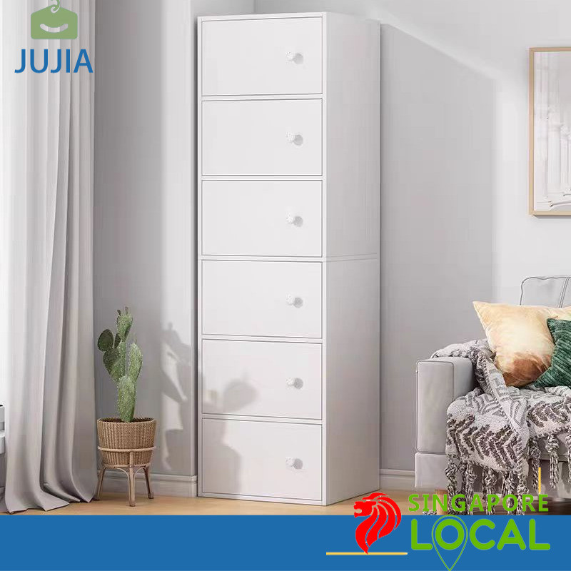 JUJIA Storage Cabinet Cupboard Room Solid Wood Tier with Door Large ...