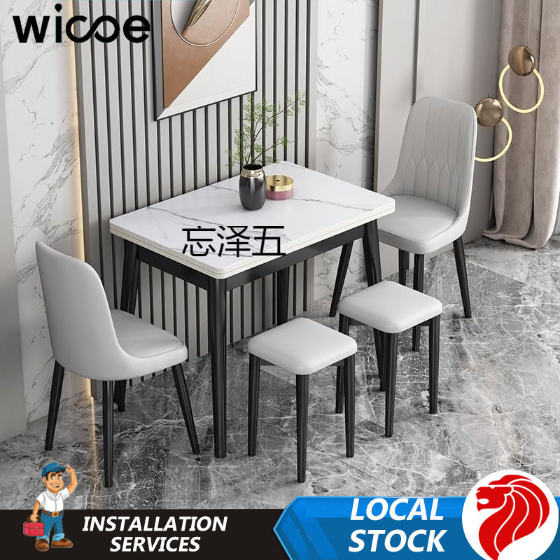 Wise Foldable Table Retractable Folding Household Solid Wood Stone ...