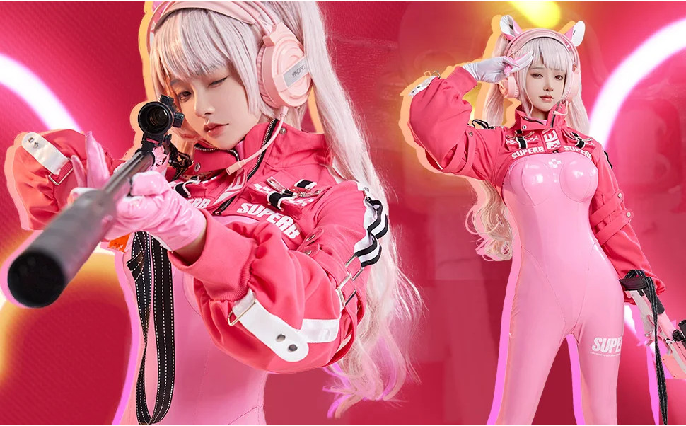 Women Nikki Alice Cosplay Costume Goddess Alice Latex Jumpsuit Jacket ...