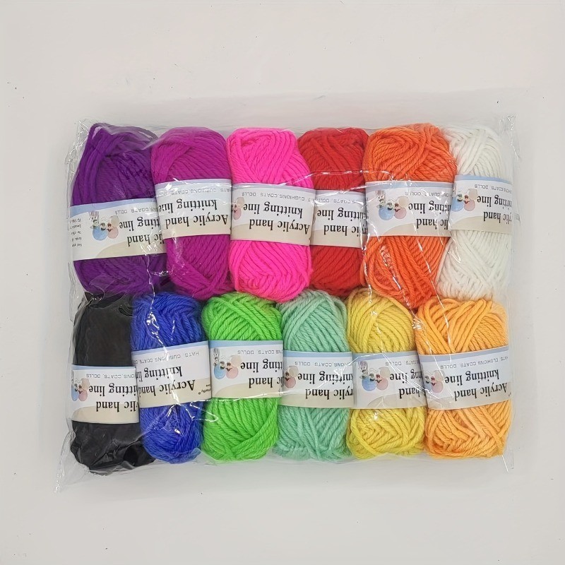 12 Pieces/set of Random Color Four Strand Yarn Crochet Knitting Color ...