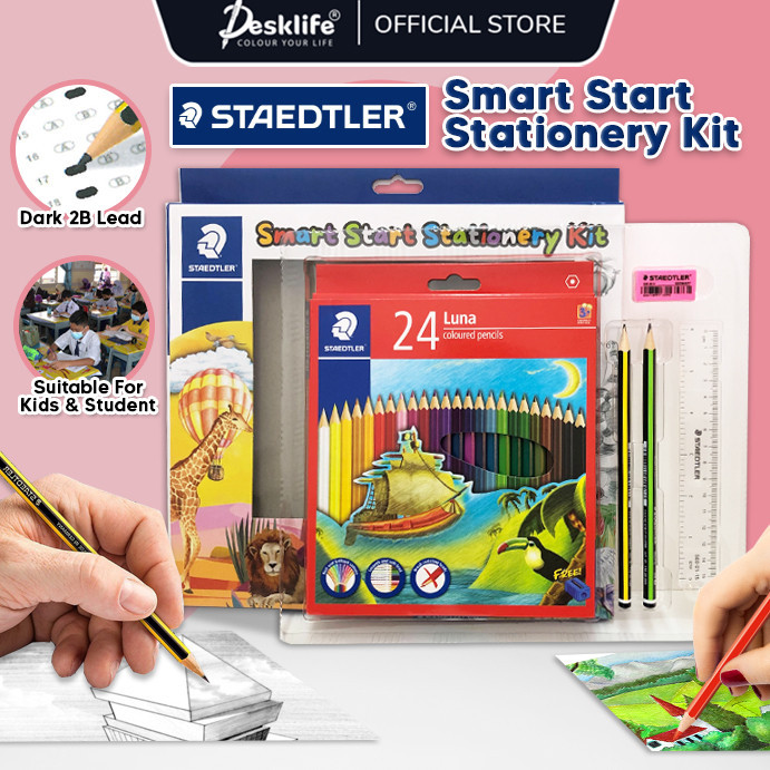 Staedtler Smart Start Stationery Kit Colour Pencil 2B Writing ...