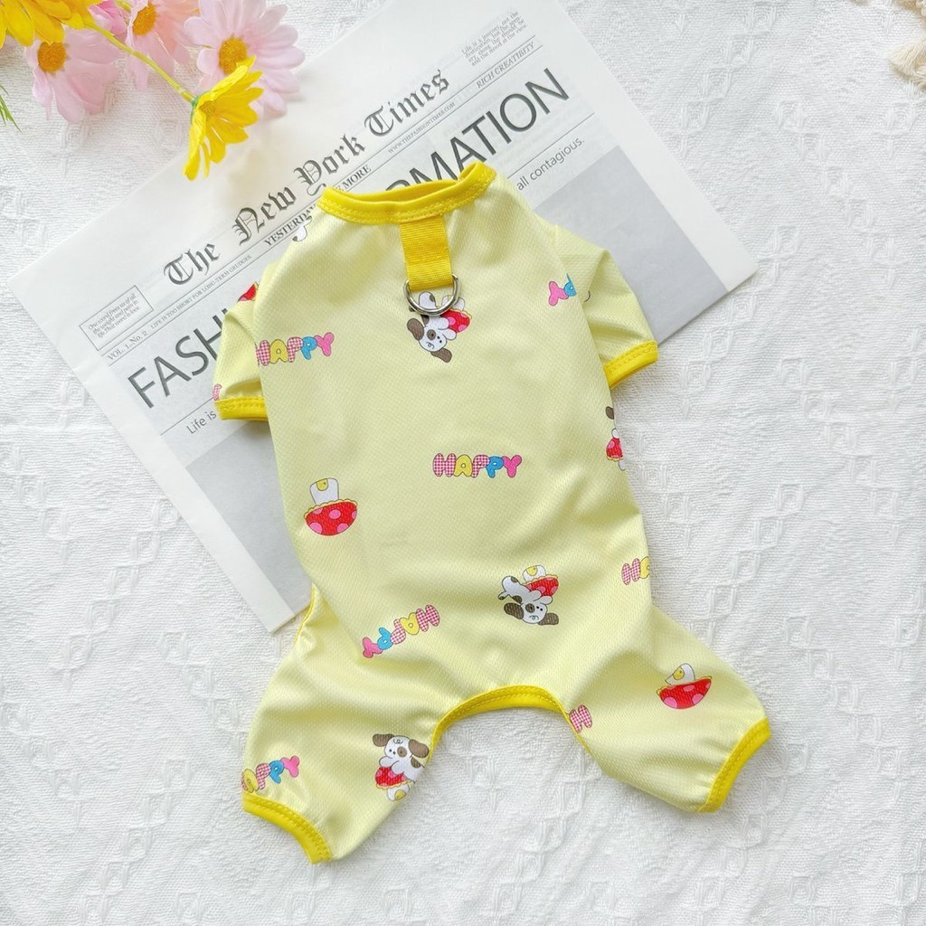 Summer Dog Clothes for Big Dogs Dog Outfit Puppy Cat Jumpsuit Pet Four ...