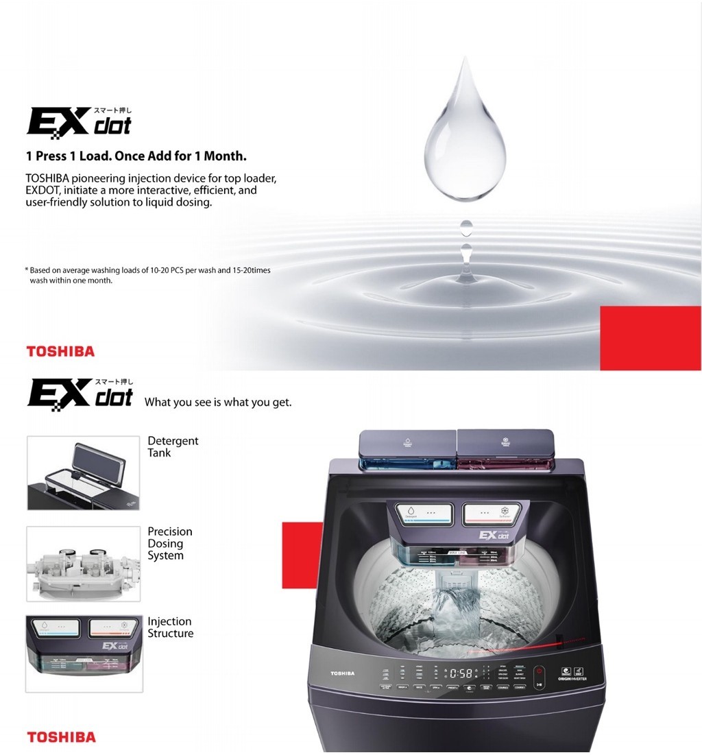 [Bulky] Toshiba AW-DUM1100JS T16 10Kg Top Load Washer, Water Efficiency ...