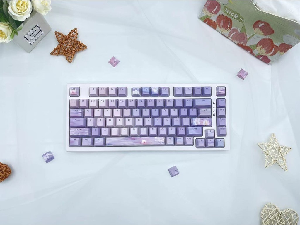 Monet Water Lily Keycaps PBT Five Sides Sublimation 130 Keys Original ...