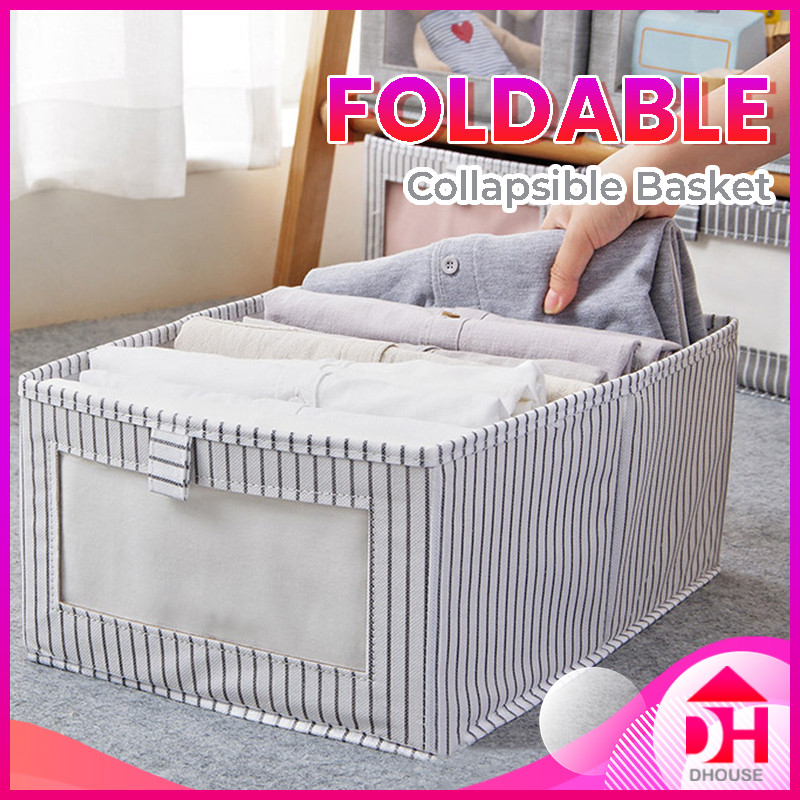 Foldable Linen Storage Box Bins Container Non-Woven Collapsible Basket ...