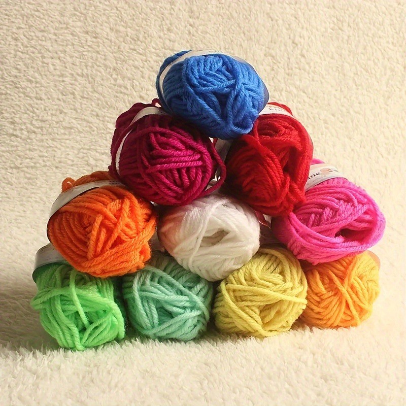 12 Pieces/set of Random Color Four Strand Yarn Crochet Knitting Color ...