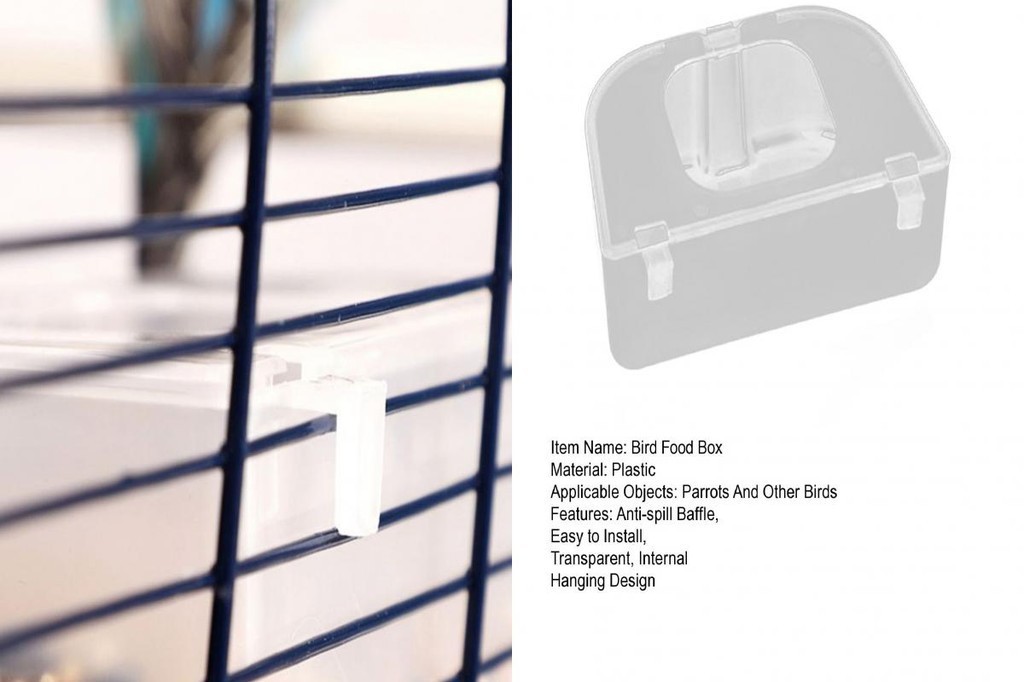 Anti-splashing Bird Water Tank Bird Food Box for Small Birds ...