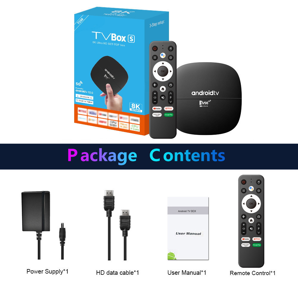 ATV Android 13 TV Box TV98 Android TV Box 8K 5G Dual Wifi 4K 2024 Set ...