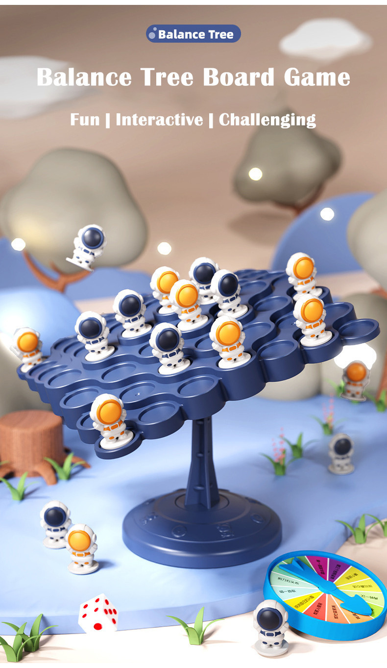 Balance Tree Board Game | Frog, Astronaut Interactive Strategy Toys for ...