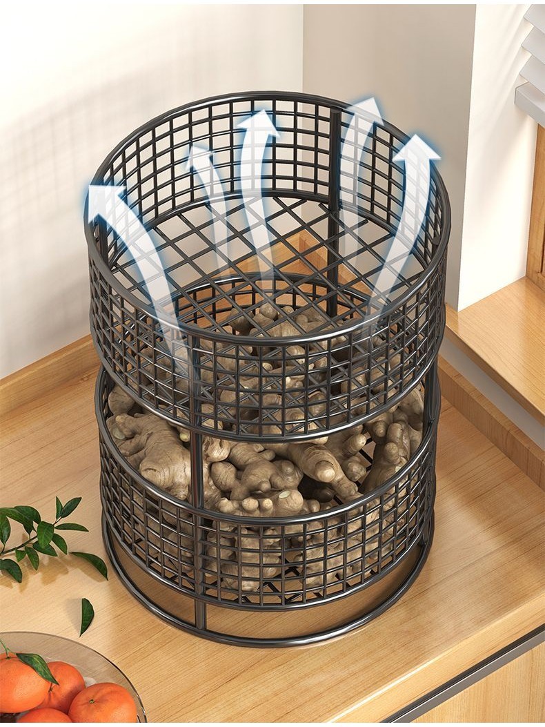Kitchen Garlic Head Wall Hanging Storage Basket Ginger and Garlic ...