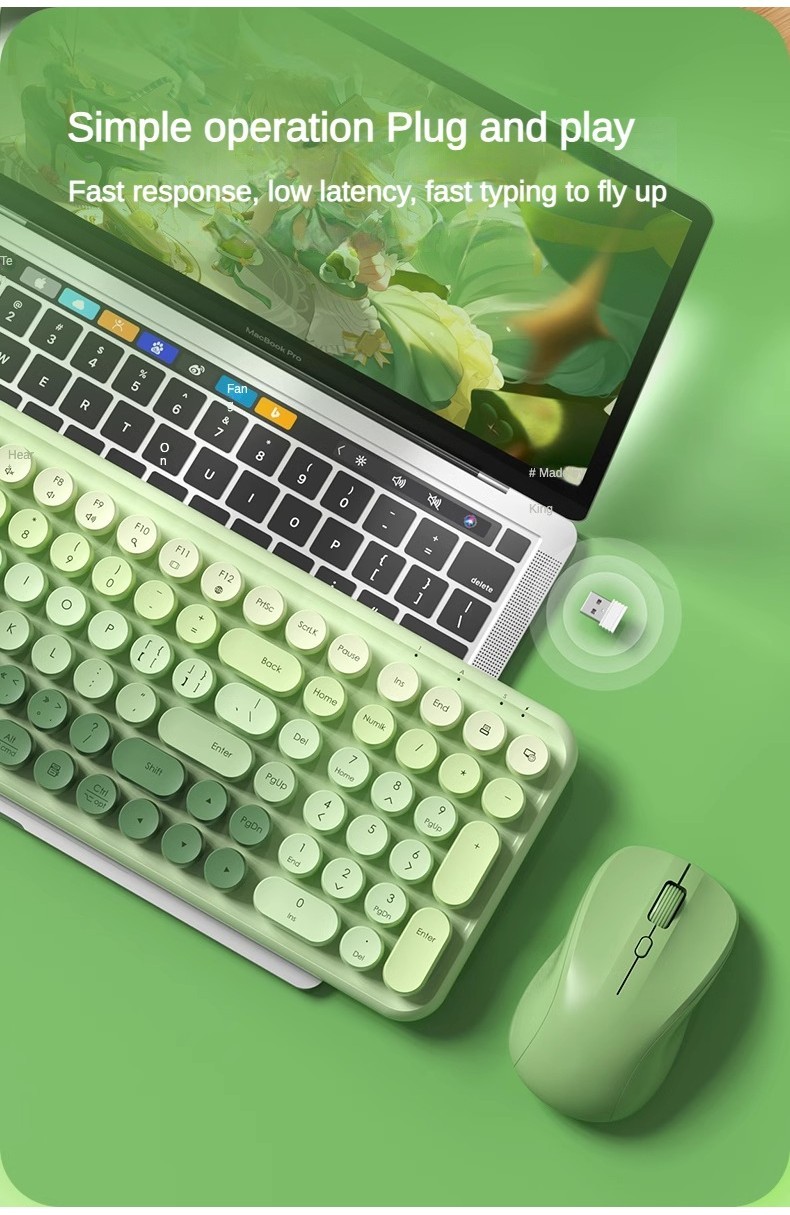 BOW Wireless 2.4g Keyboard Mouse Set External Laptop Desktop Universal ...