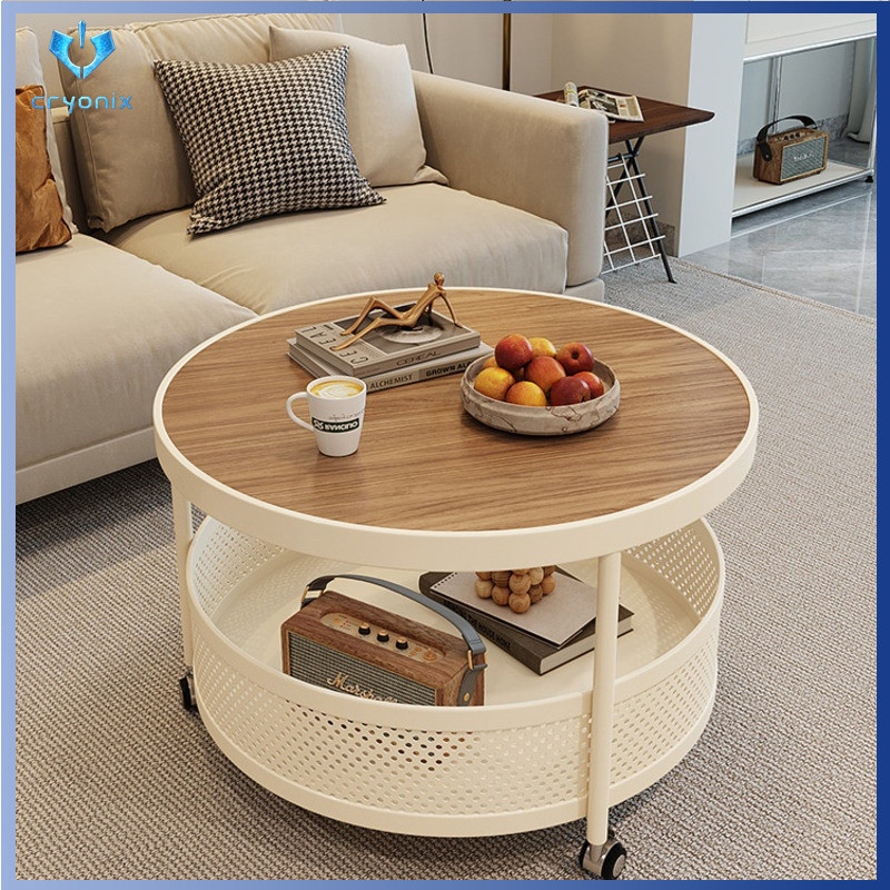 Roller Coffee Table Two Levels Above And Below Round Coffee Table With ...