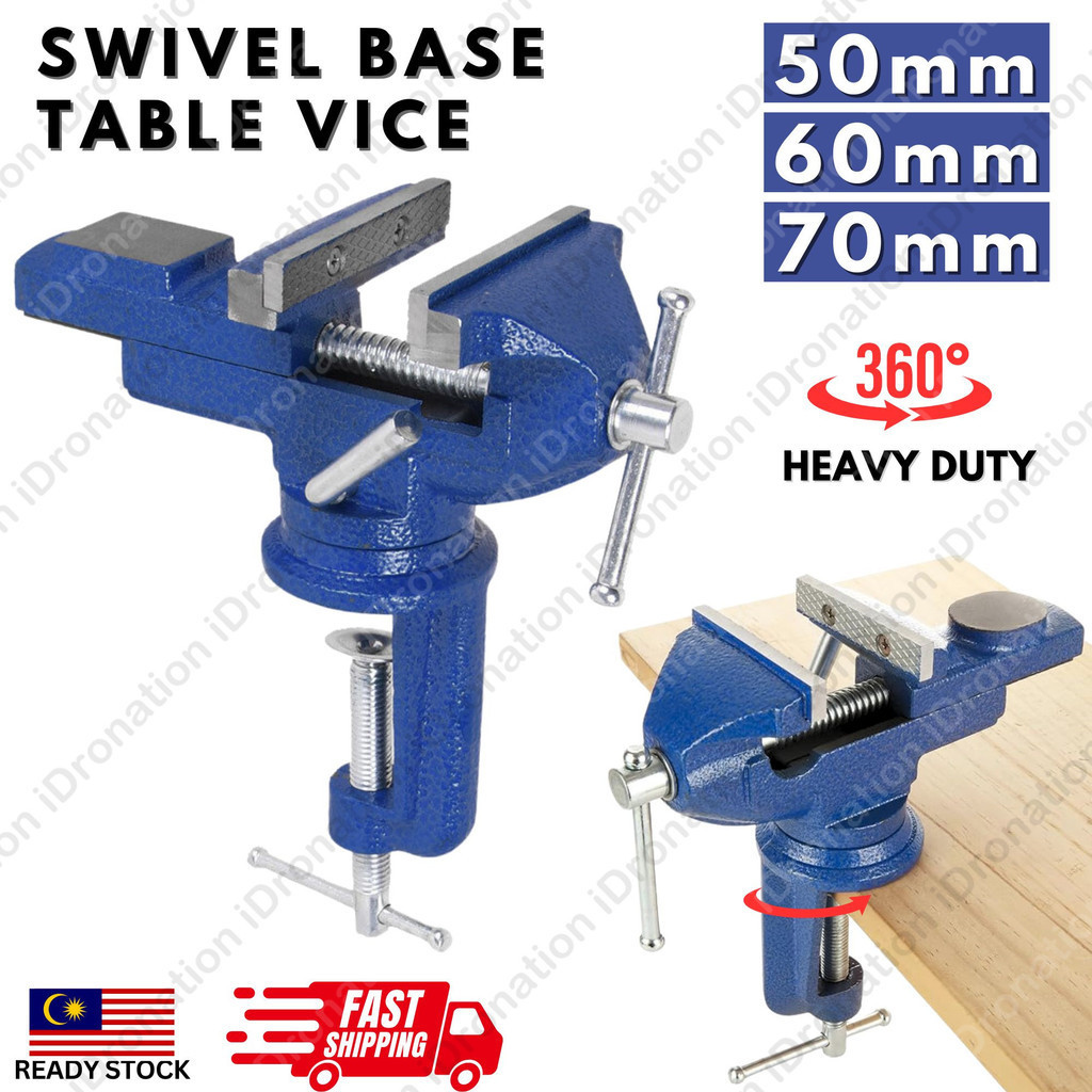 70MM 360 Large Heavy Duty Universal Swivel Base Desk Bench Table Vice ...