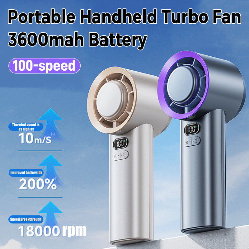 [SG Ready Stock] Portable Handheld Turbo Fan 100Gear Strong Wind Speed ...
