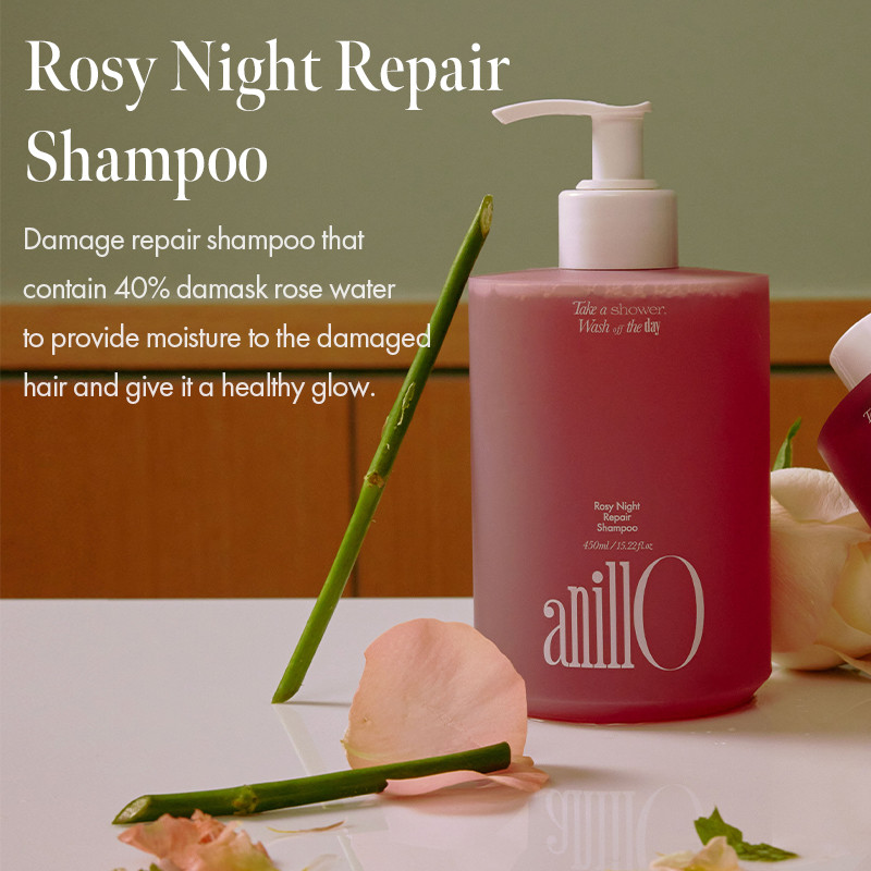 [ANILLO][Rosy Night] Repair Hair Shampoo (450ml) + Ampoule Treatment ...