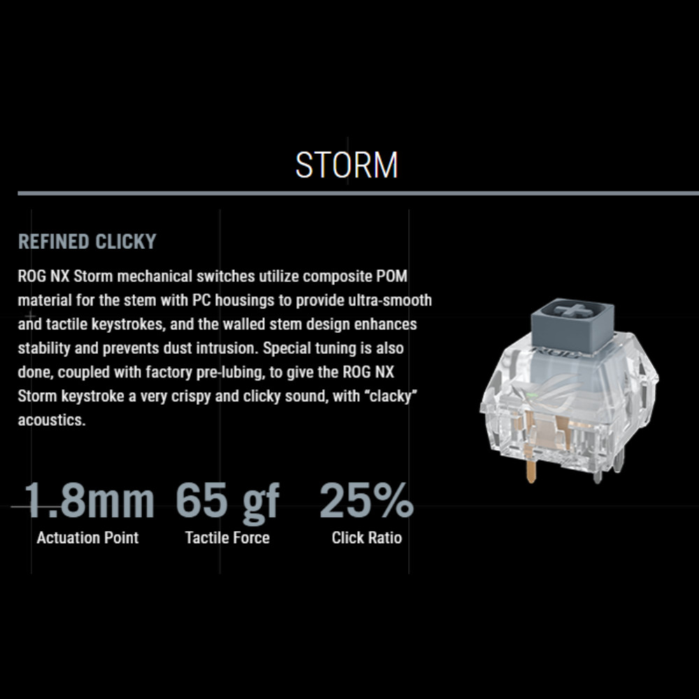ASUS ROG NX Snow & Storm Switches 10pcs Pack - NX Snow (Thocky) / NX ...