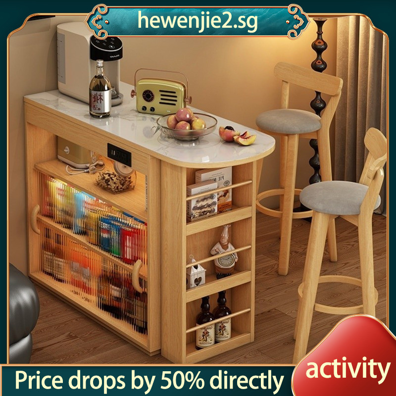 Wood Bar Solid Table Integrated Japanese Style Retractable Folding ...