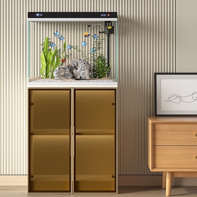 Fish Tank White Glass Ultra Household Water Free Ecological Fish Tank ...