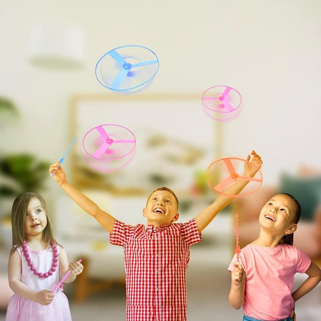 40pcs/set Colorful Bamboo Dragonfly Plastic Hand Push Flying Toys Kids ...