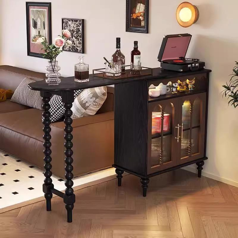 French Solid Wood Bar Counter Cabinet Small-sized Living Room Partition ...